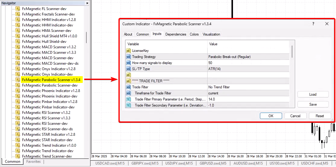 0500-PSAR Scanner Setup - FxMagnetic™ - Trading Software for Metatrader